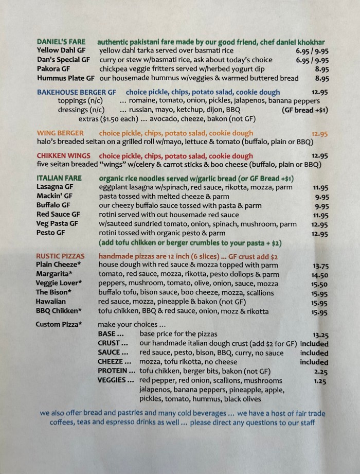 Menu – Rock Hill Bakehouse & Cafe