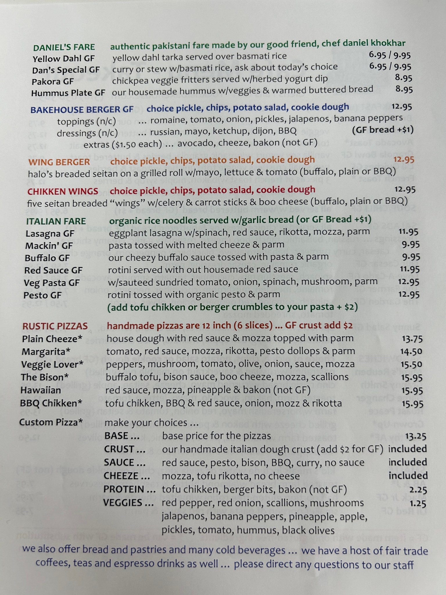 Menu – Rock Hill Bakehouse & Cafe